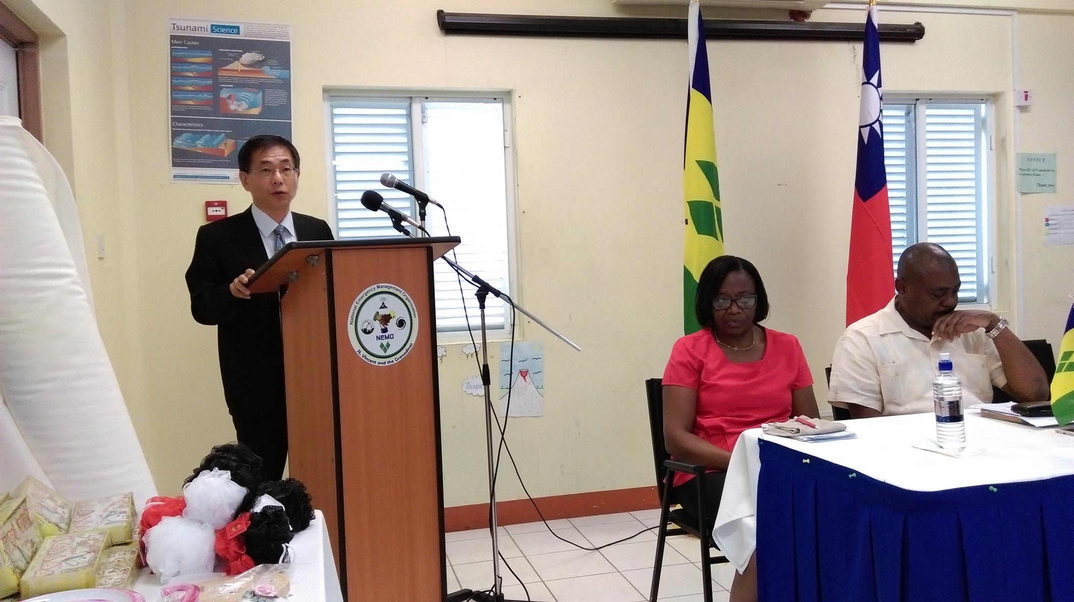 (L-R) Ambassador Baushuan Ger, PS of the Ministry of National ...