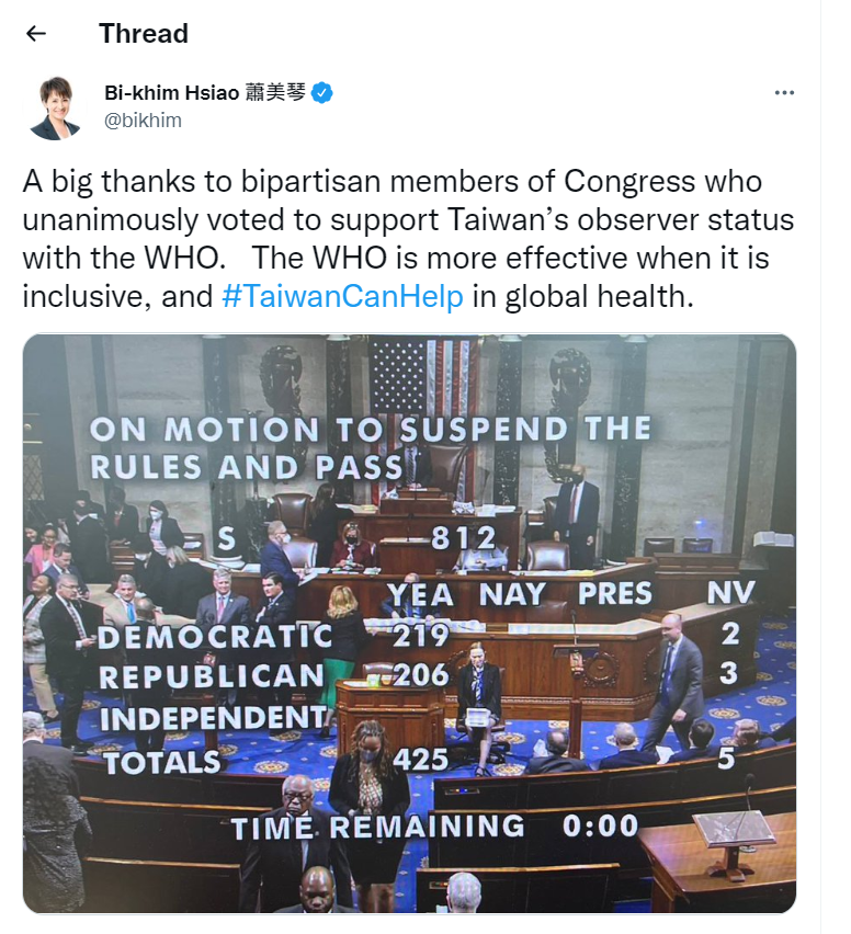 TECRO thanks bipartisan members of Congress fo... - Taipei Economic and ...